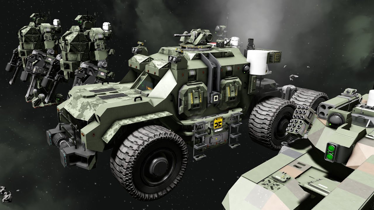 Space Engineers Working on the Military Heavy Hauler Big Rig (Build ...