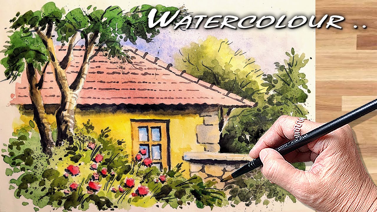 🎨 Simple Watercolour Painting for Beginners | Watercolour | जलरंग ...