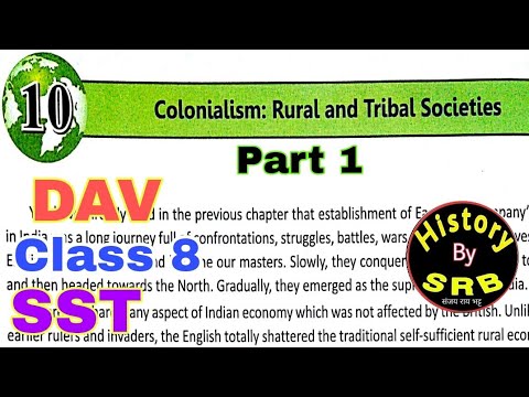 DAV Class 8 SST Chapter 10 Part 1 Colonialism Rural and Tribal ...