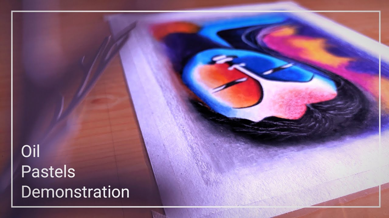 Abstract Face Demonstration | Oil Pastels Drawing | Tutorial Video ...
