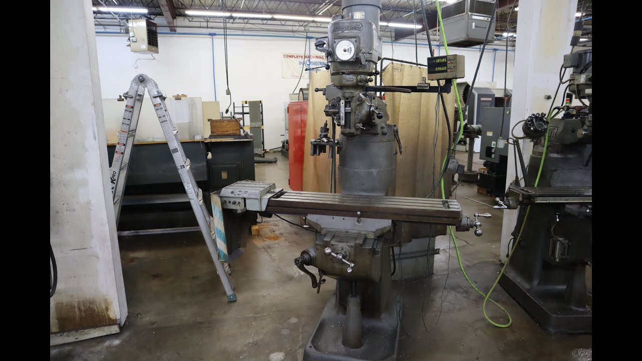 Bridgeport 2J Vertical Knee Mill with 2-Axis DRO, Power Feed, One-Shot ...