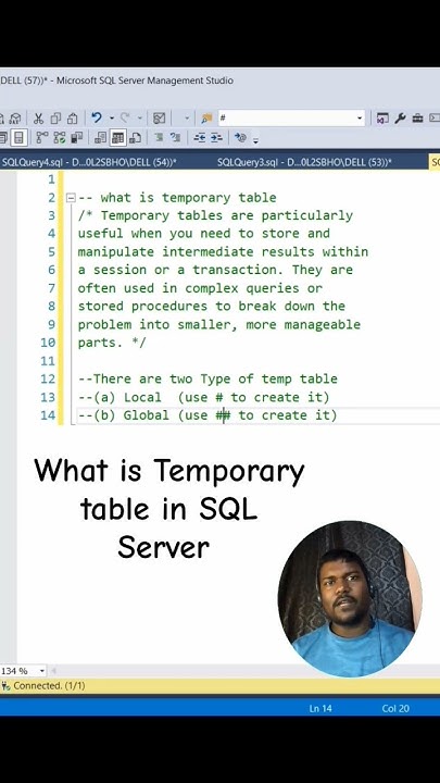 Temporary table in SQL Server #sql #database #dataanalysis #data #coding - YouTube
