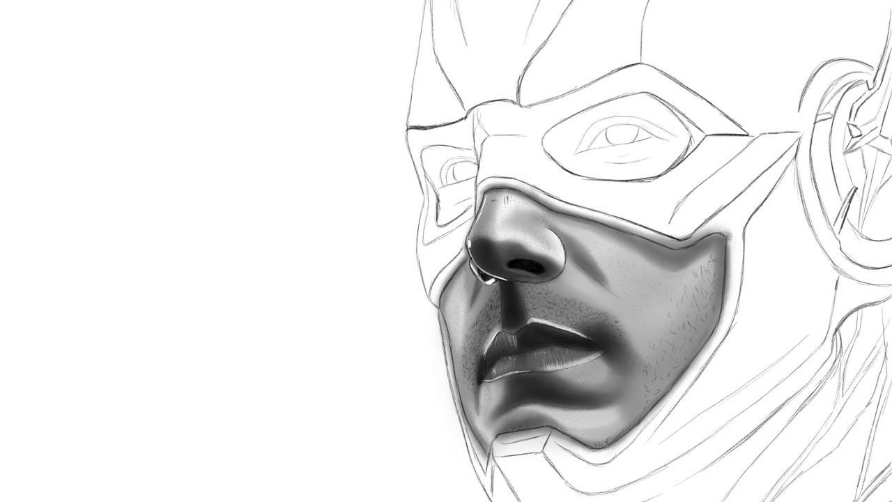 Drawing digital realistic superhero face for beginners Step by Step ...