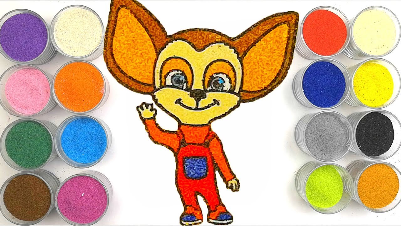Colored Sand Painting Barboskiny | video for kids | sand art - YouTube