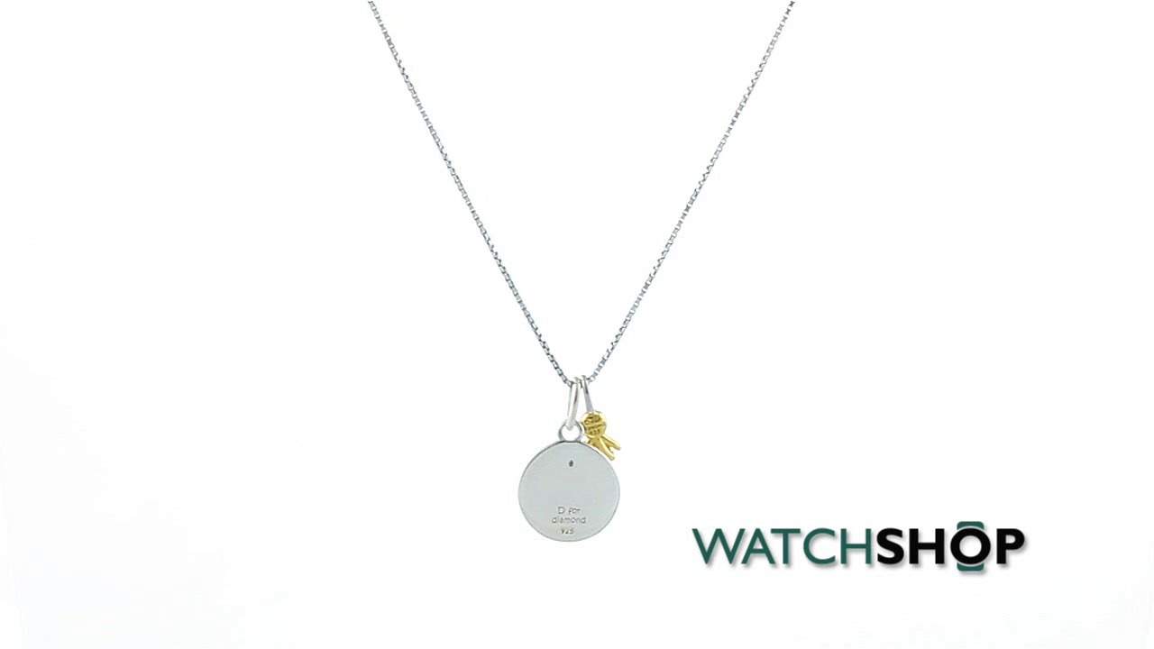 D For Diamond Childrens Sterling Silver Necklace (P4448) - YouTube
