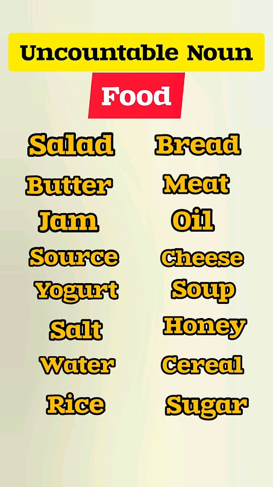 Learn English Grammar Uncomfortable Nouns food english shorts learn-english-grammar-uncomfortable-nouns-food-english-shorts