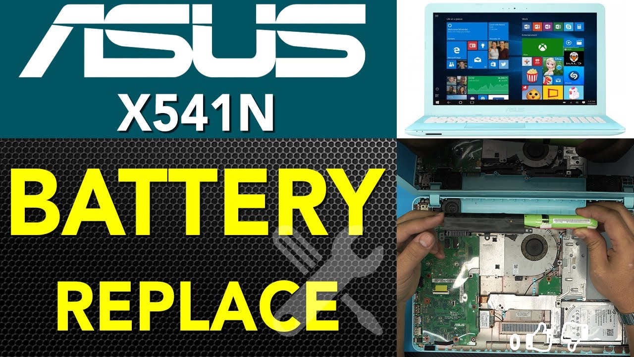 ASUS X541n Battery Removal and replacement Guide - YouTube