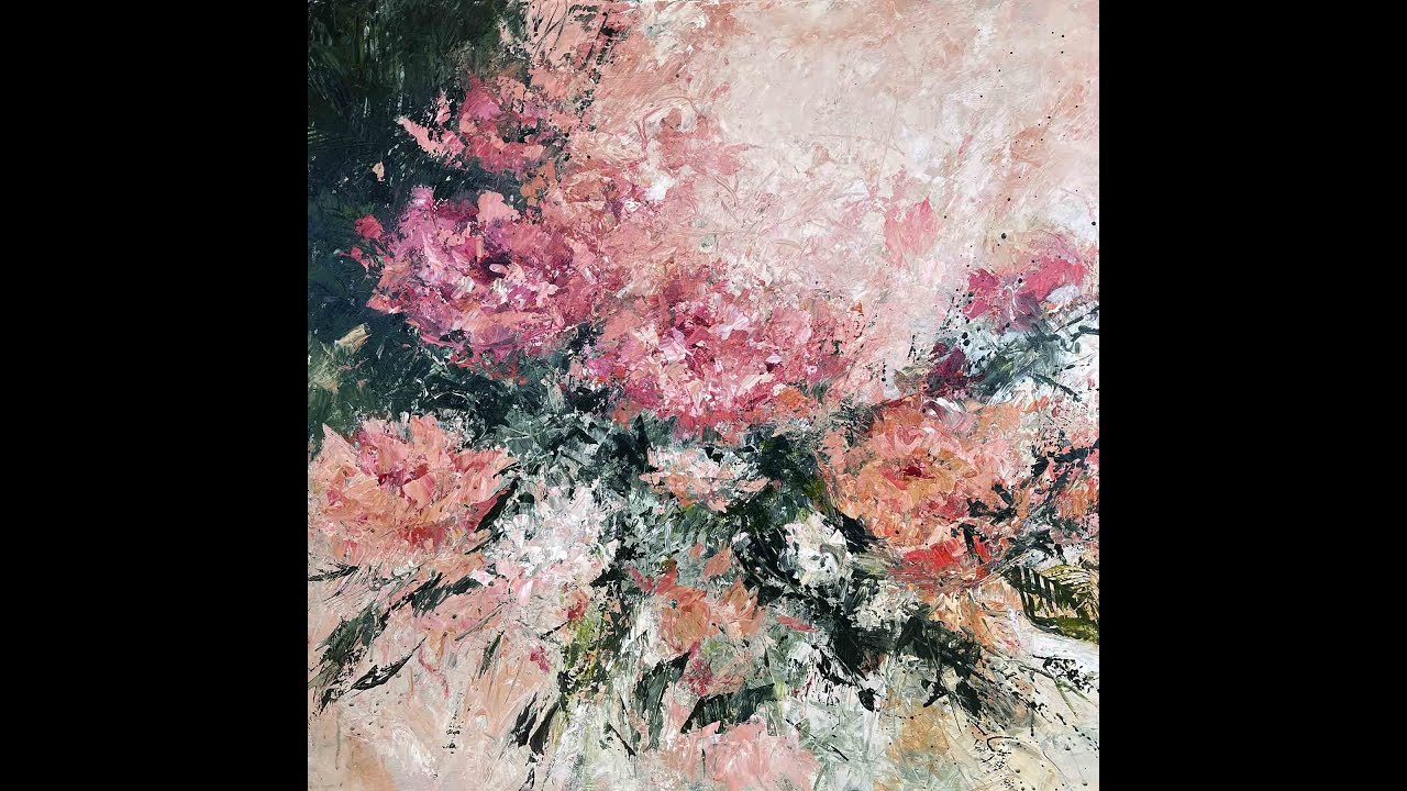 Rose Garden Acrylic Floral Painting by Artist Filomena Booth - YouTube
