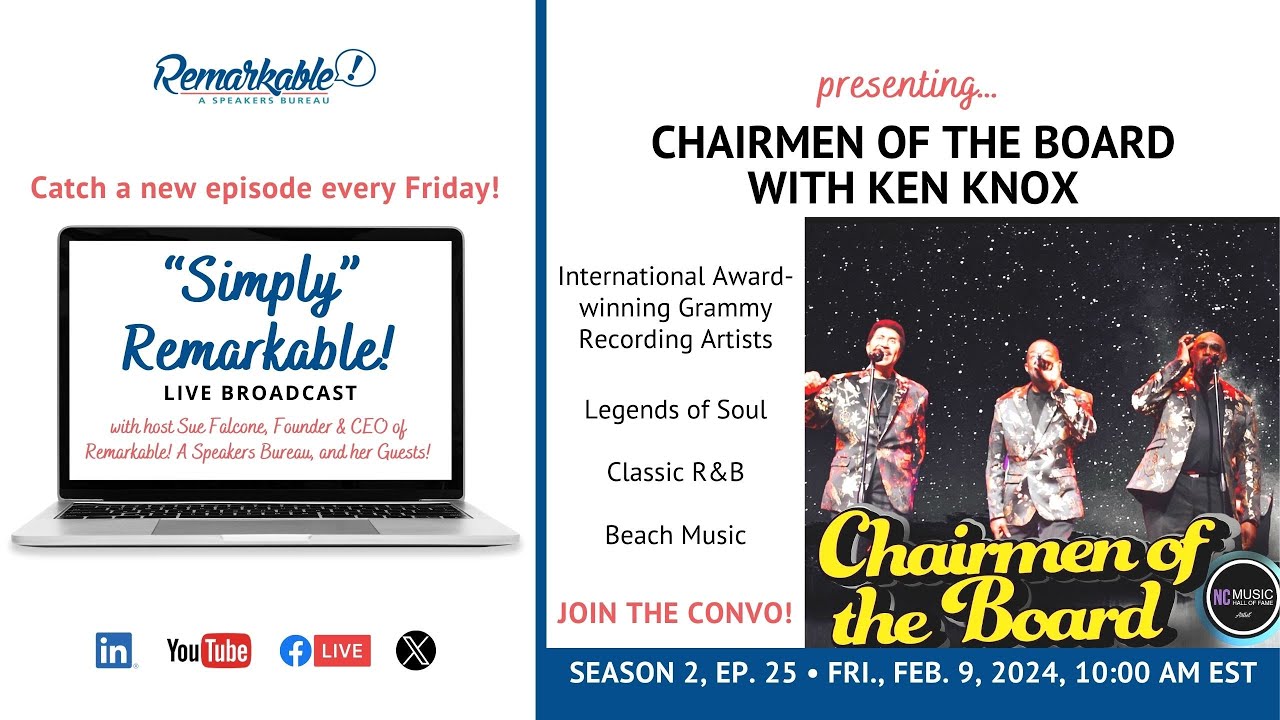 “Simply” Remarkable! with host Sue Falcone & Ken Knox, “Chairmen Of The Board”! - YouTube
