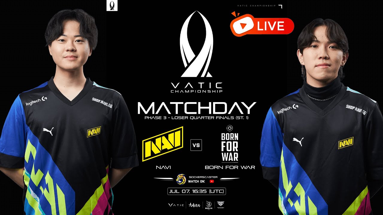 🔴 LIVE $5.000 PP CUARTOS DE FINAL: NAVI VS BORN FOR WAR | VATIC ...