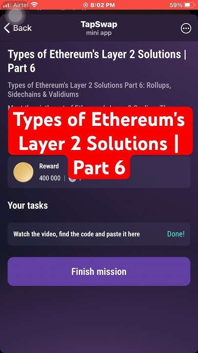 Types of Ethereum's Layer 2 Solutions | Part 6 | Tapswap code || tapswap code #tapswapcode # ...