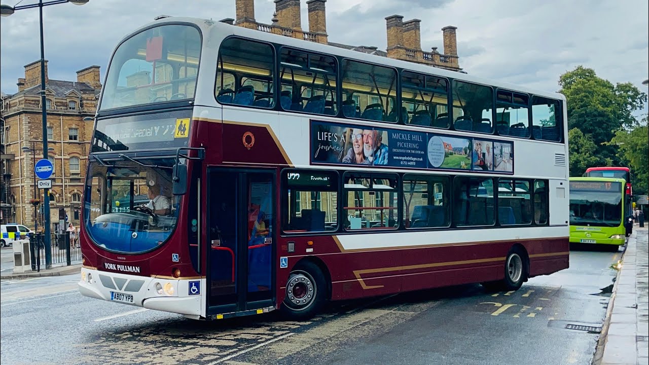 York Pullman Bus On Y22 Football Special At York Railway Station - YouTube