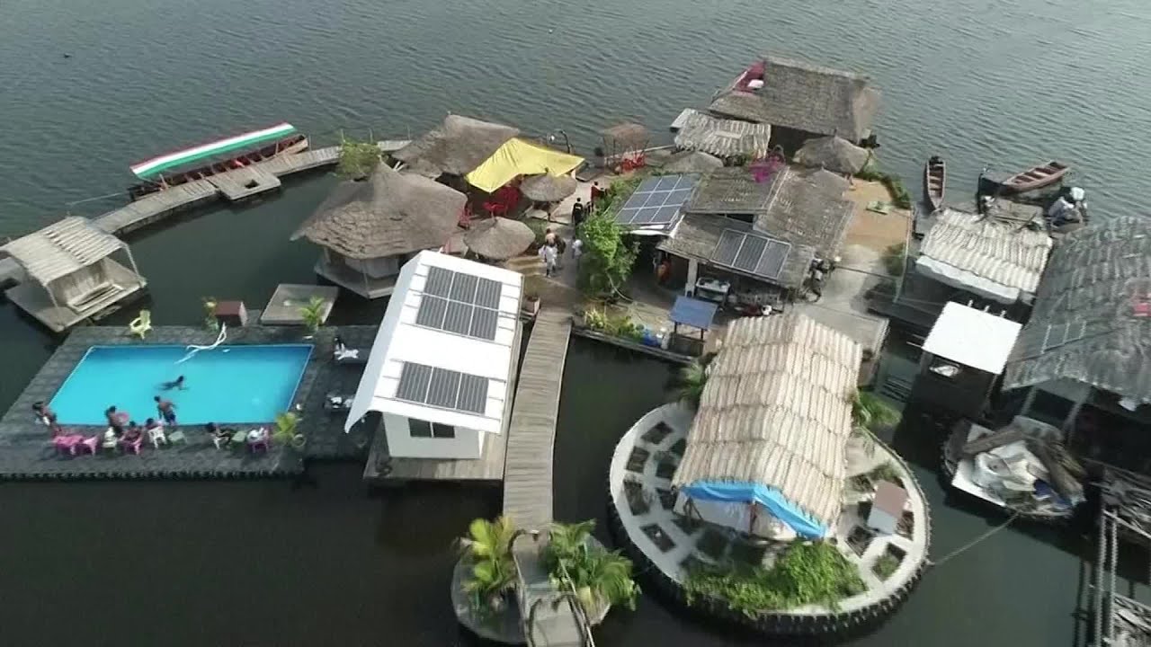 Plastic waste floating island - YouTube