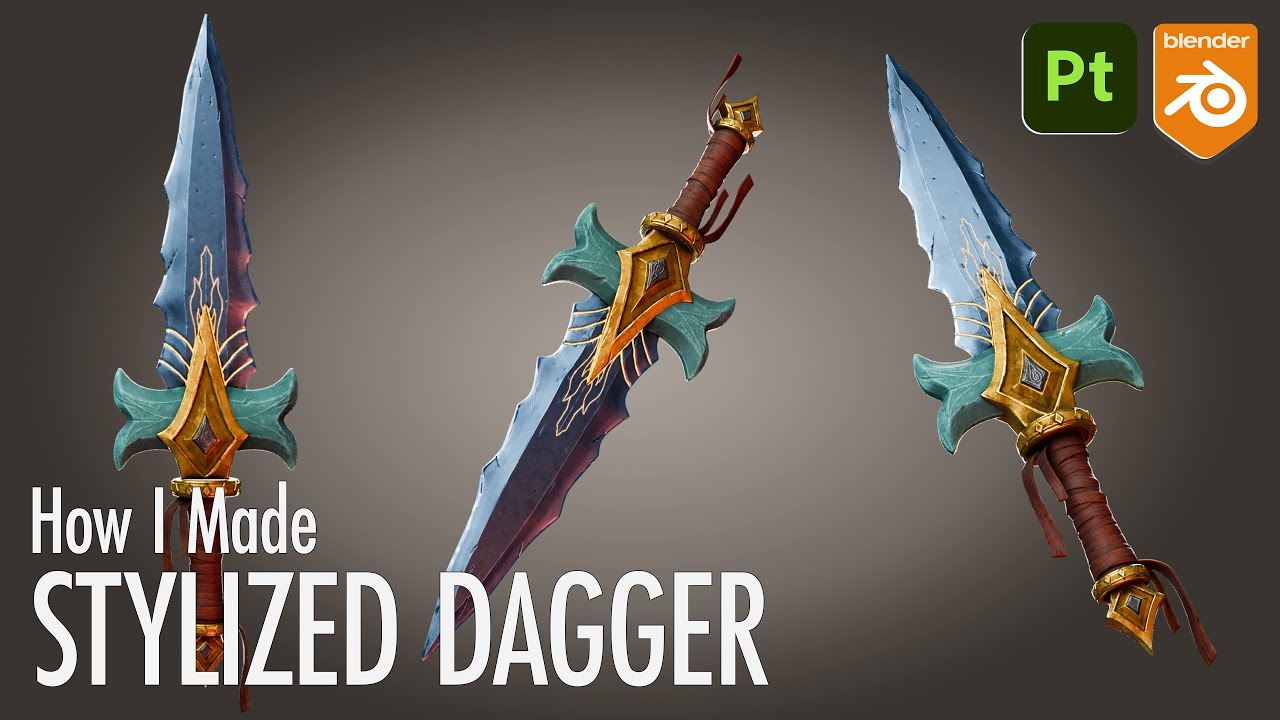 How I Made Stylized Dagger in Blender and Substance Painter #blender3d ...