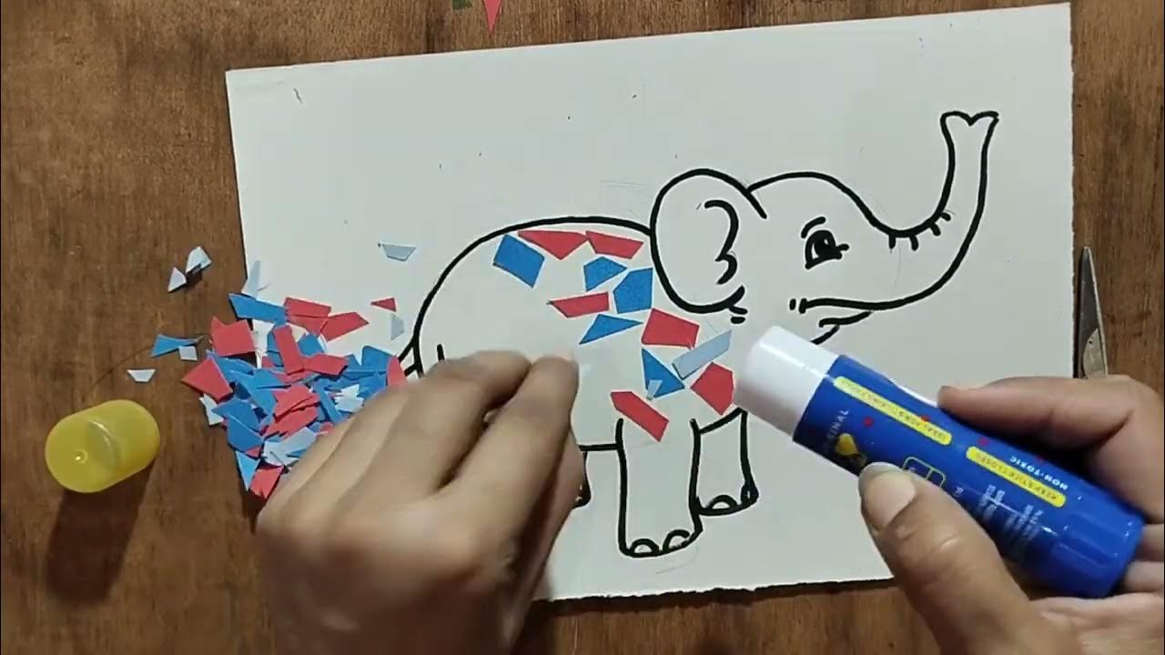 How to make a elephant Collage l Elephant Collage class project - YouTube