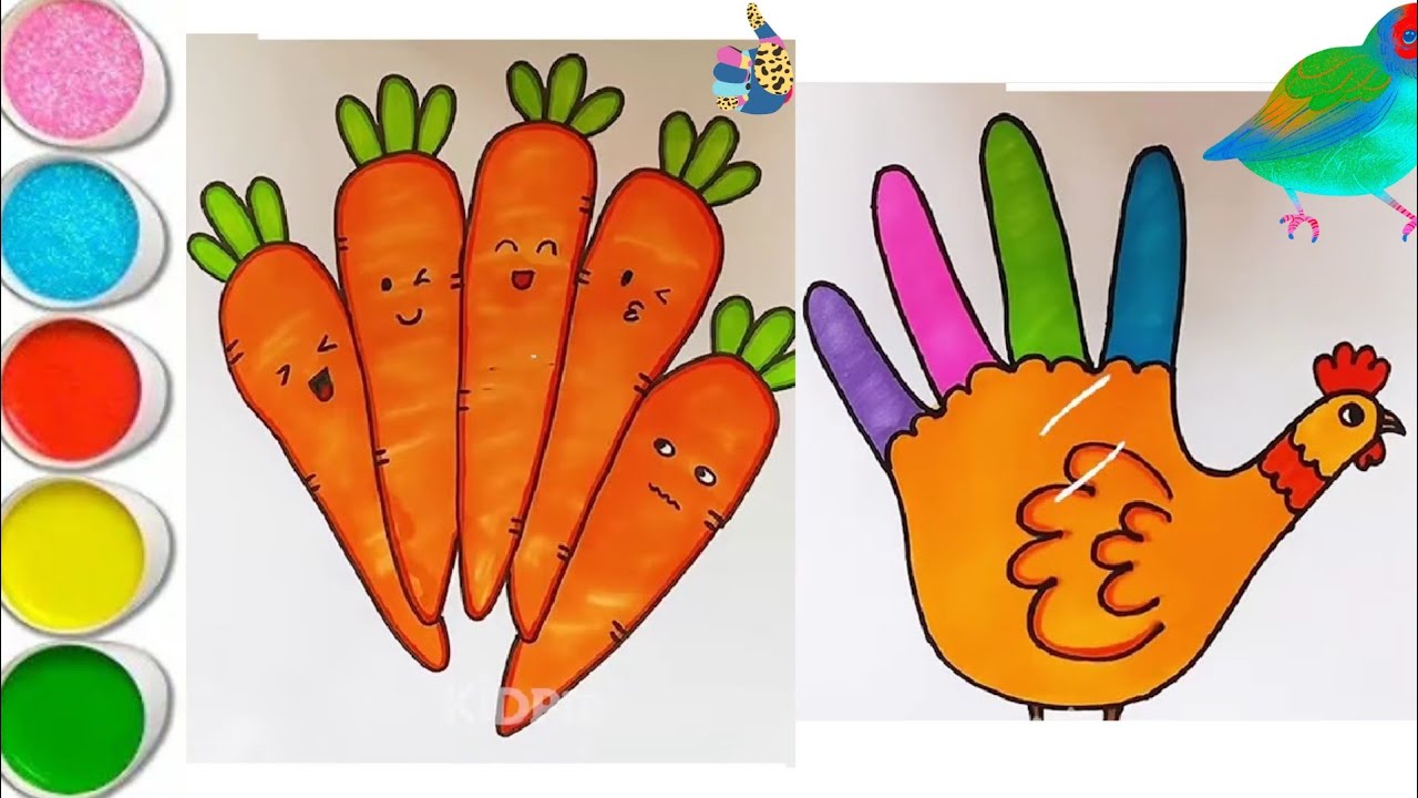 Learn to Make Cute Hand print Drawing in easy step at home,Painting and ...