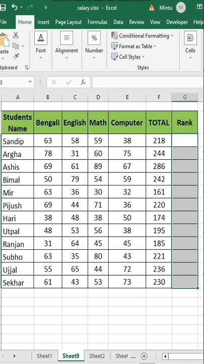 Rank Formula In Excel Shorts Msexcel Excel Excelsolutions Viral Tricks Excelformula Youtube