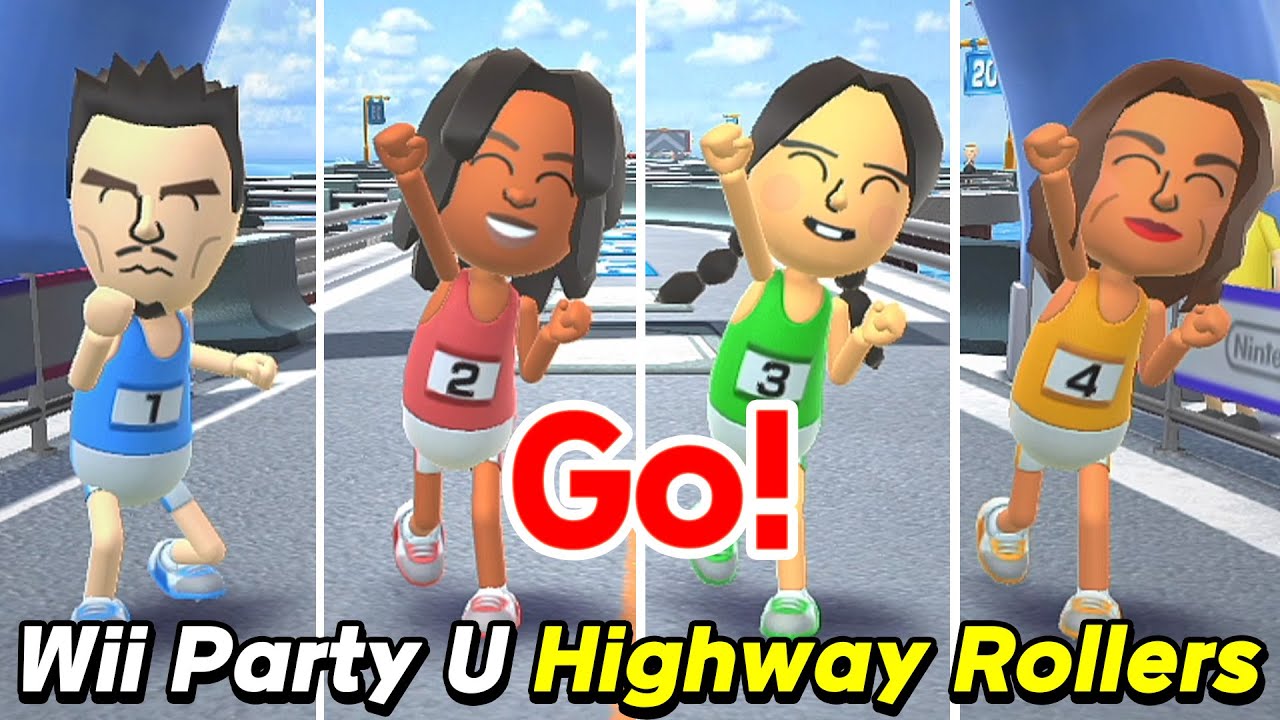 Wii Party U Highway Rollers Gameplay Saburo vs Patricia vs Xizo-Tong vs ...