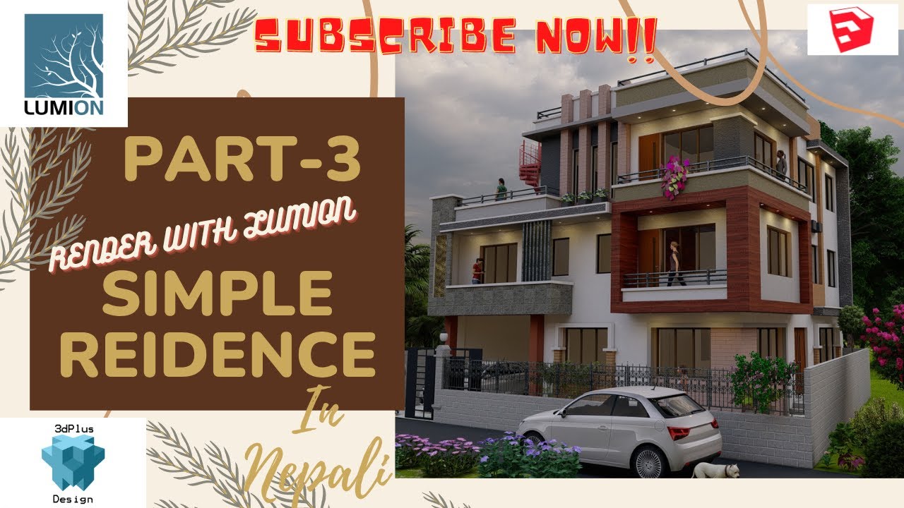 3D model of Simple residence(37'X28')In Sketchup||Render with Lumion 11 ...