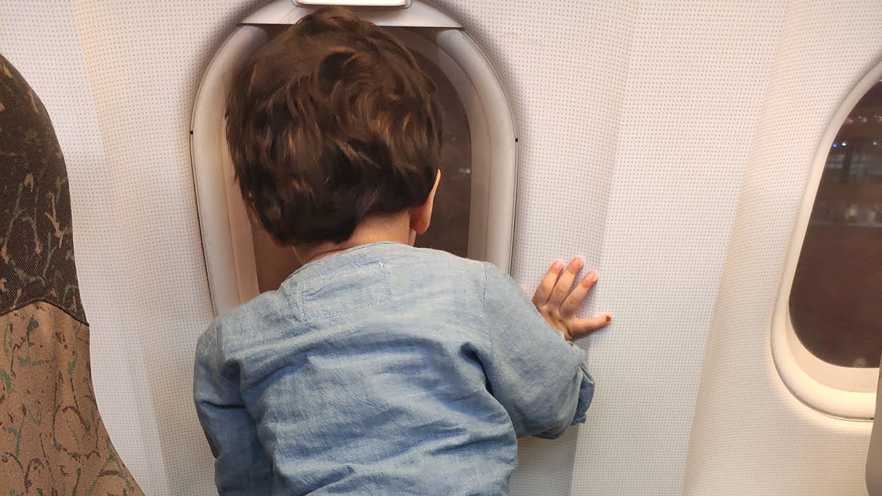 One year old Ayleen baby first time traveling in Airplane | Baby's ...