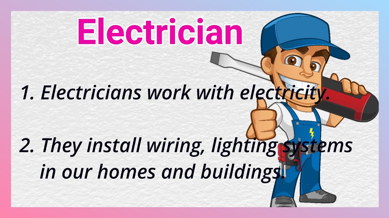 10 Lines on Electrician 👨‍🔧 in English!! Short Essay on Electrician ...