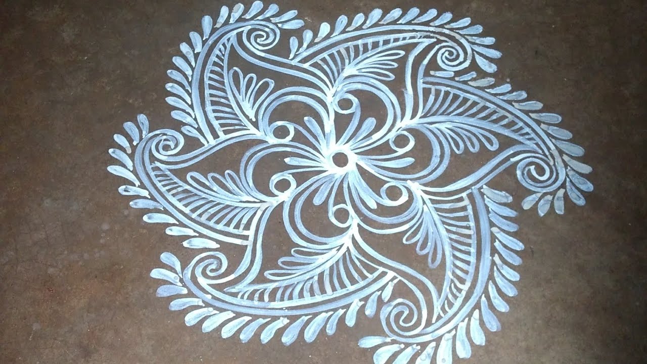 Simple new alpona design - YouTube