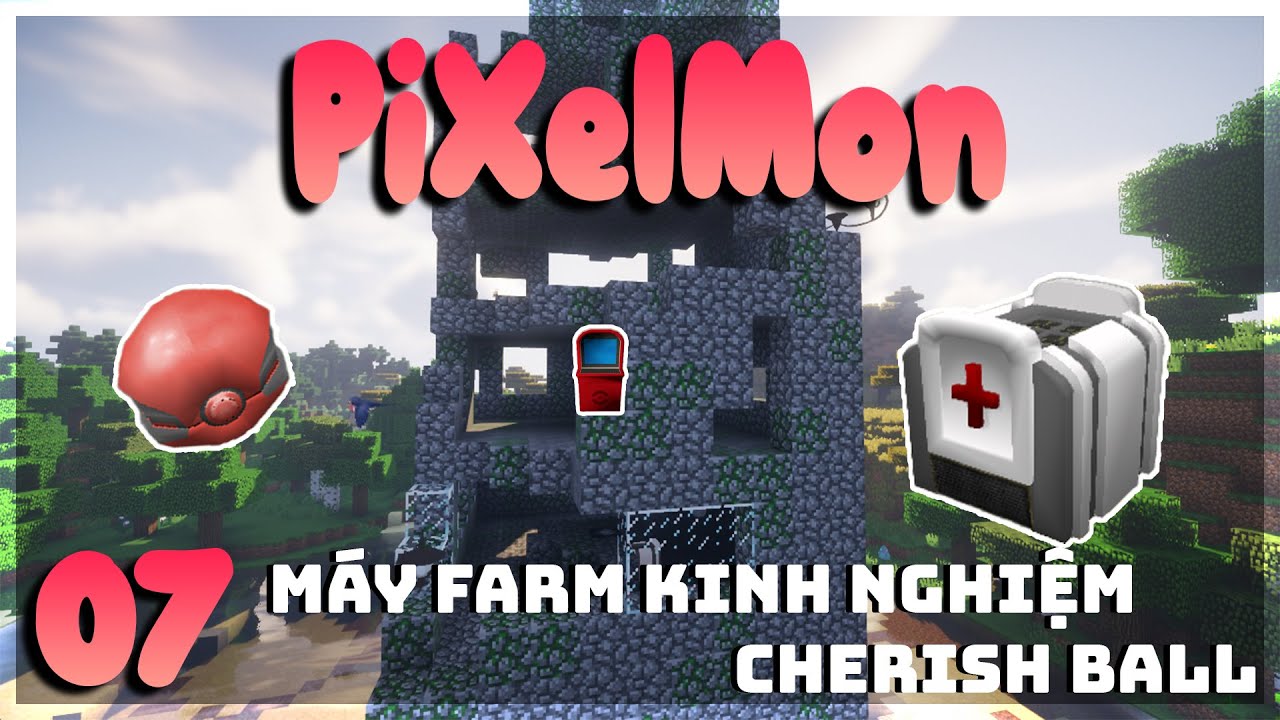 (Pixelmon) Máy Farm Kinh Nghiệm Pokemon và Cherish Ball #7 - YouTube