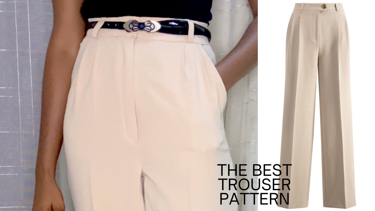 How to sew TROUSER with front zip and pockets | DIY wide leg pants ...