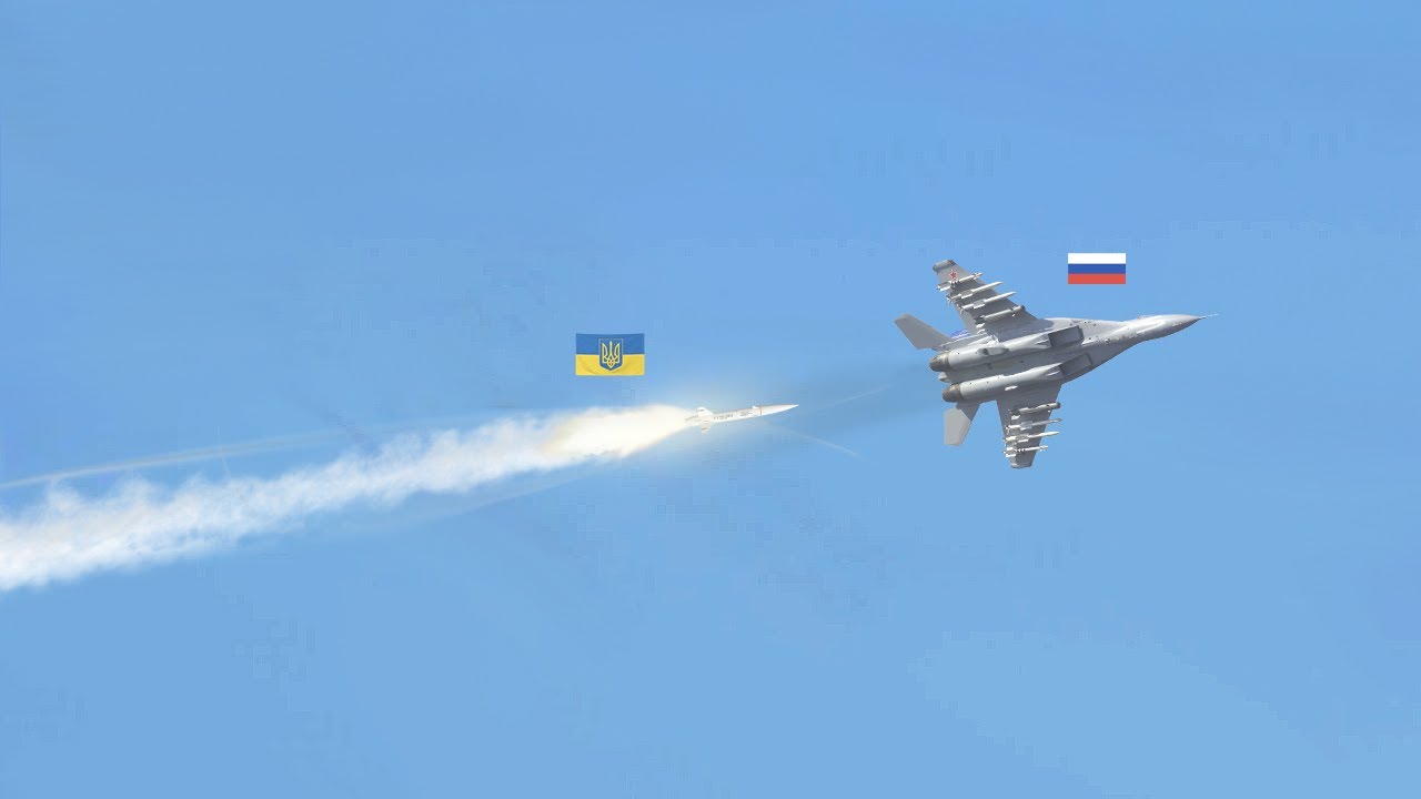 Scary moment! Ukrainian long-range missile and a Russian MiG-35 fighter ...