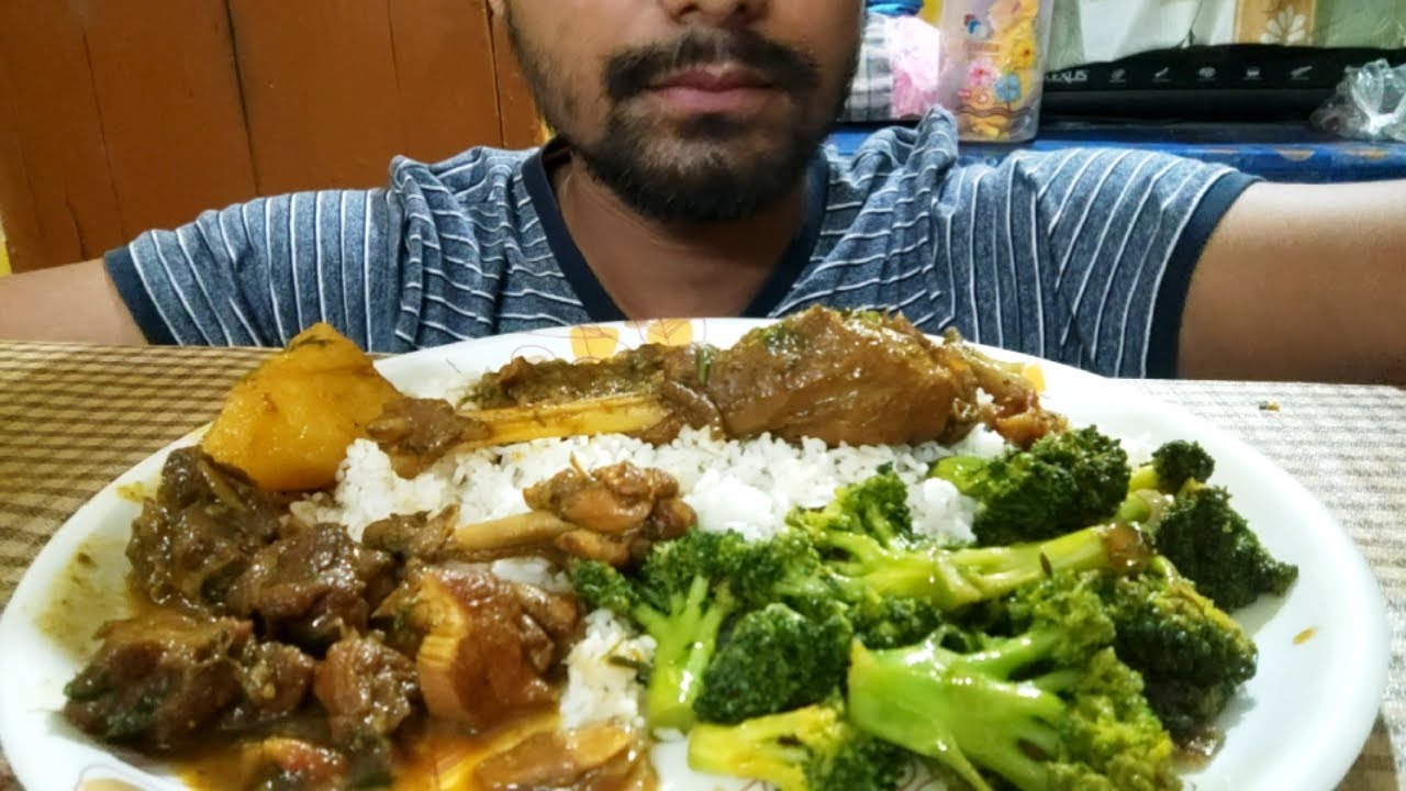 Eating Rice with Local Chicken and Broccoli Fry | Simple Home Eats | #149 - YouTube