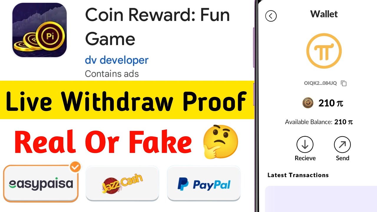 Coin Reward Fun Game Real Or Fake | Coin Reward Game Withdrawal Proof ...