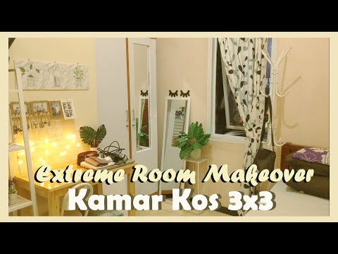 MAKE OVER KAMAR KOS 3x3 || EXTREME BEDROOM MAKEOVER COZY VINTAGE #makeover #kos #aesthetic