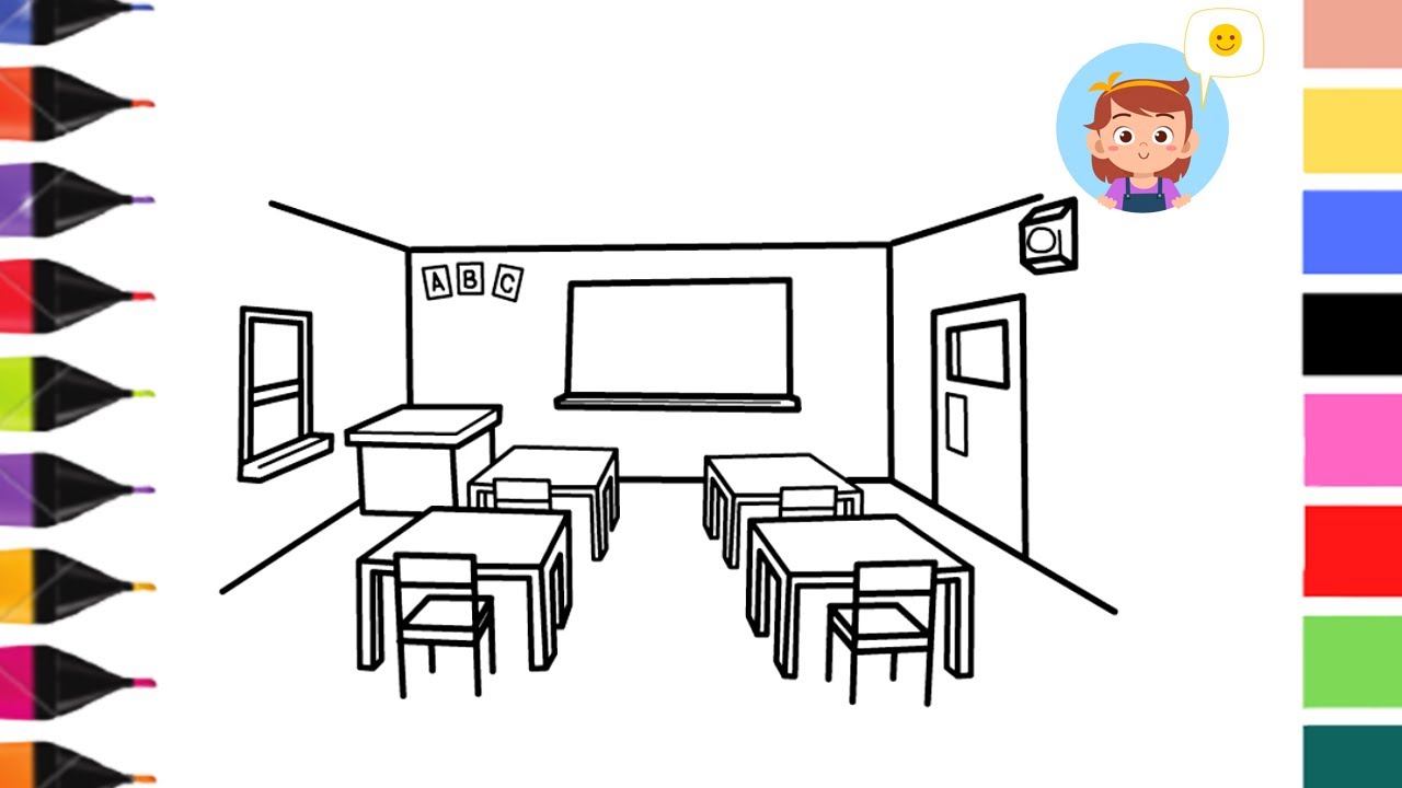 How to Draw a Class Room | Draw for Kids - YouTube