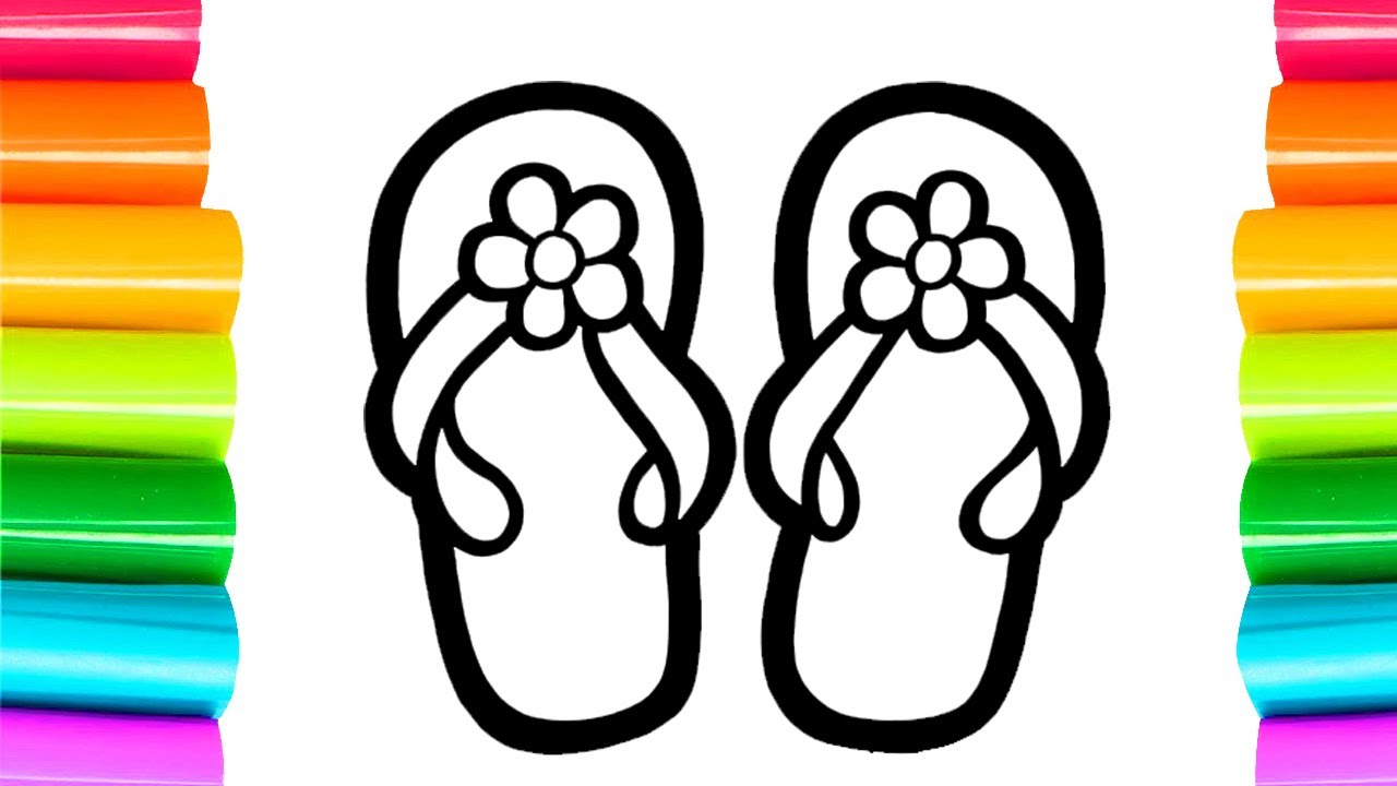 Draw slipper drawing | coloring for kids # Drawing for kids #kidsvideo ...