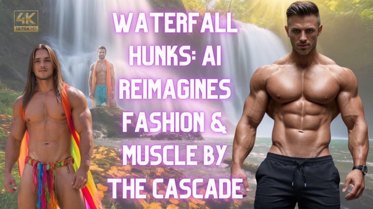 Waterfall Hunks: AI Reimagines Fashion & Muscle by the Cascade #waterfall #muscle - YouTube
