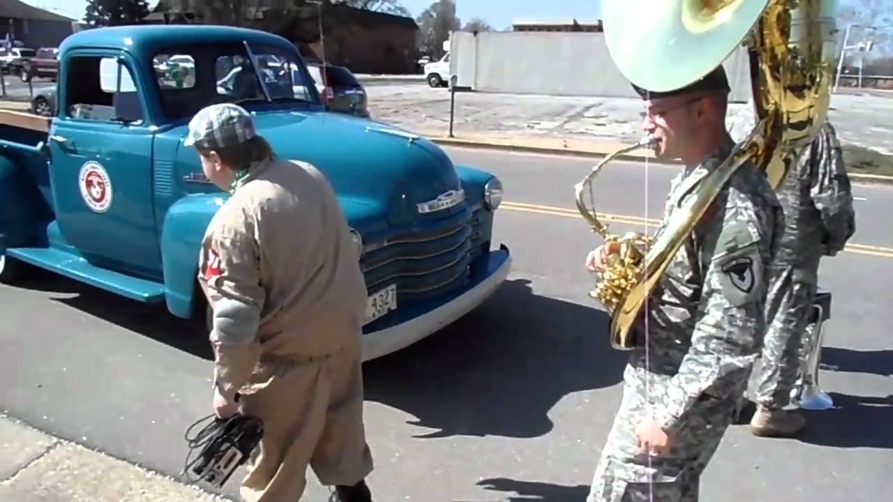 Military Dude follows Fat Guy with a Tuba - YouTube