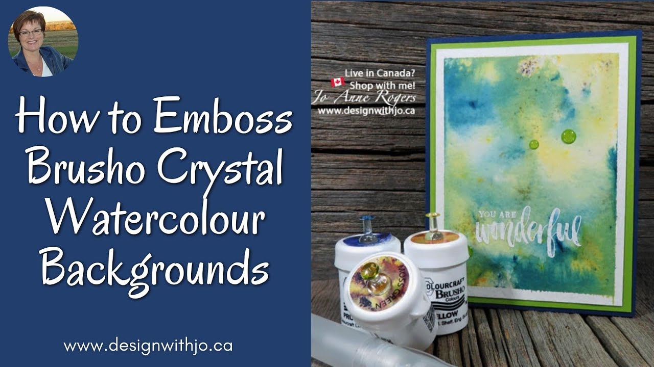 How to Emboss Brusho Crystal Watercolour Backgrounds - YouTube