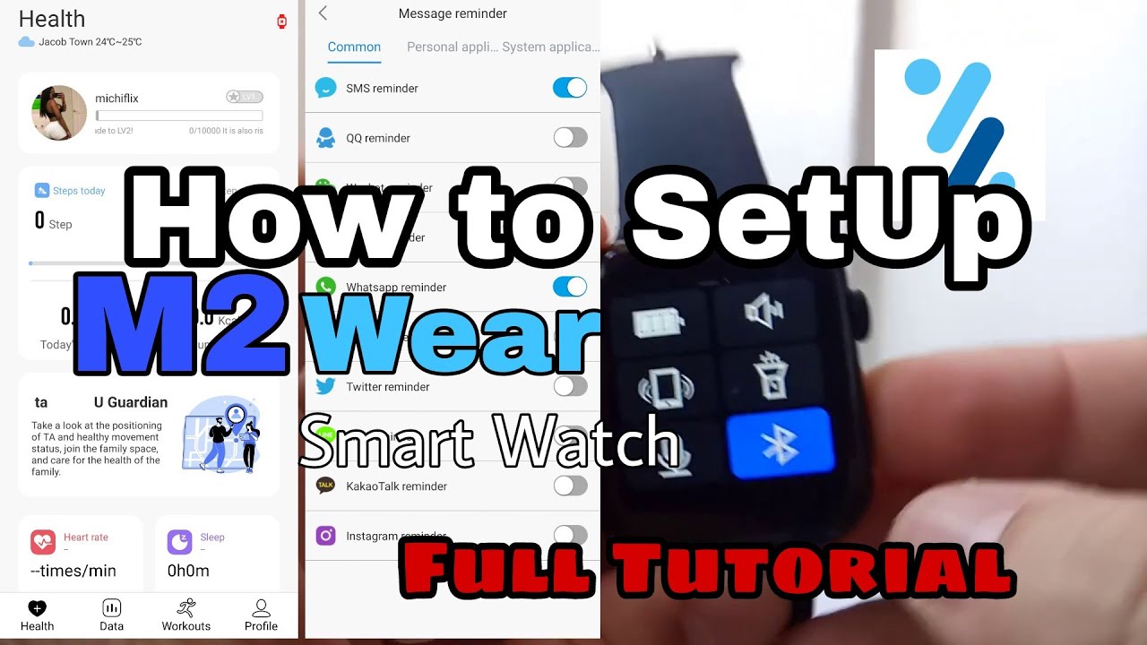 M2 Wear Smart Watch App | How to Setup M2Wear Bracelet - YouTube