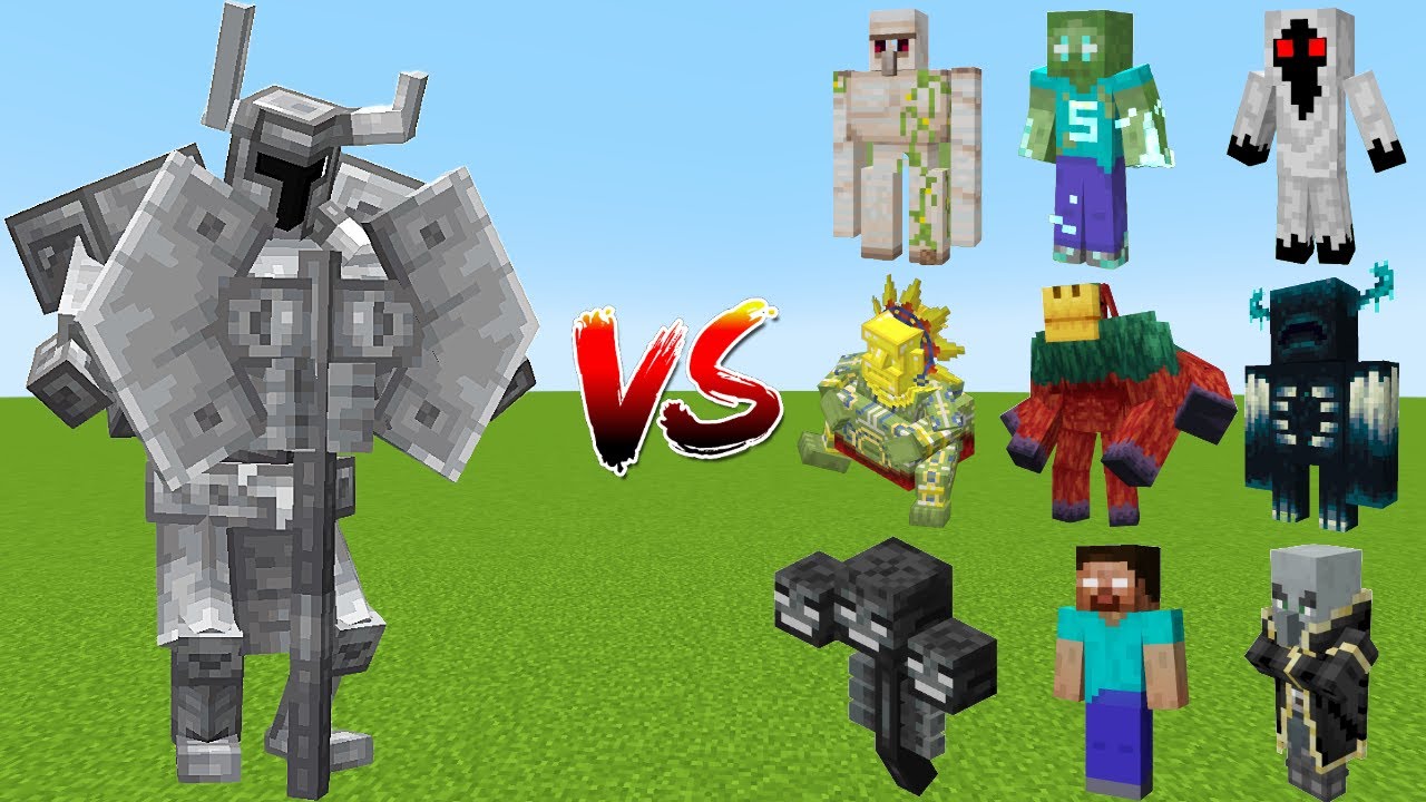 Reworked Ferrous Wroughtnaut vs All Boss Mobs || Minecraft Mob Battle ...