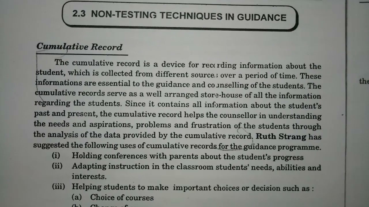 NON TESTING TECHNIQUES IN GUIDANCE GUIDANCE COUNSELLING B ed NON TESTING TECHNIQUES IN GUIDANCE GUIDANCE COUNSELLING B ed