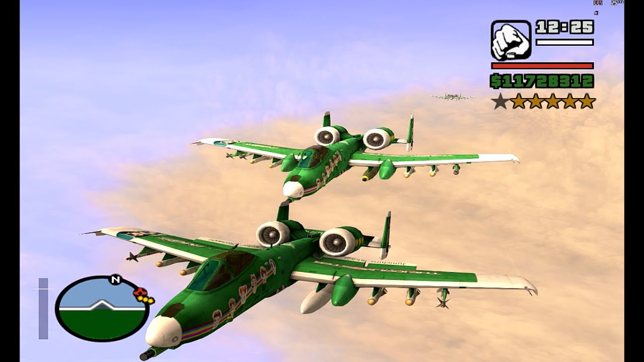GTA SA. Fairchild Republic YA-10A Thunderbolt II (MOD) - YouTube