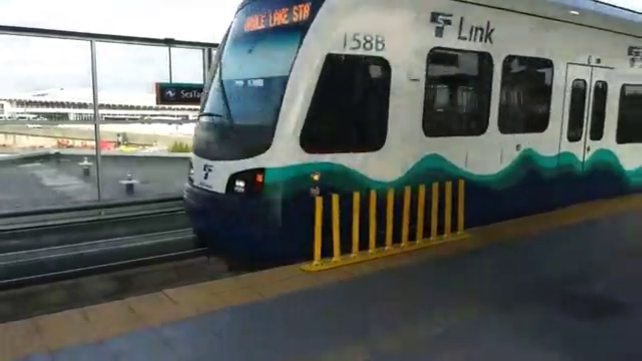 Riding the Link train from Seattle Tacoma stop to Chinatown, Downtown ...