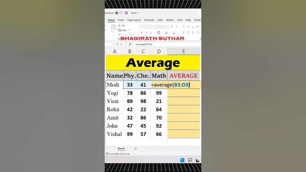 How to use the AverageIF Function in Microsoft Excel #msexcel #excel #shorts #excelshorts # ...
