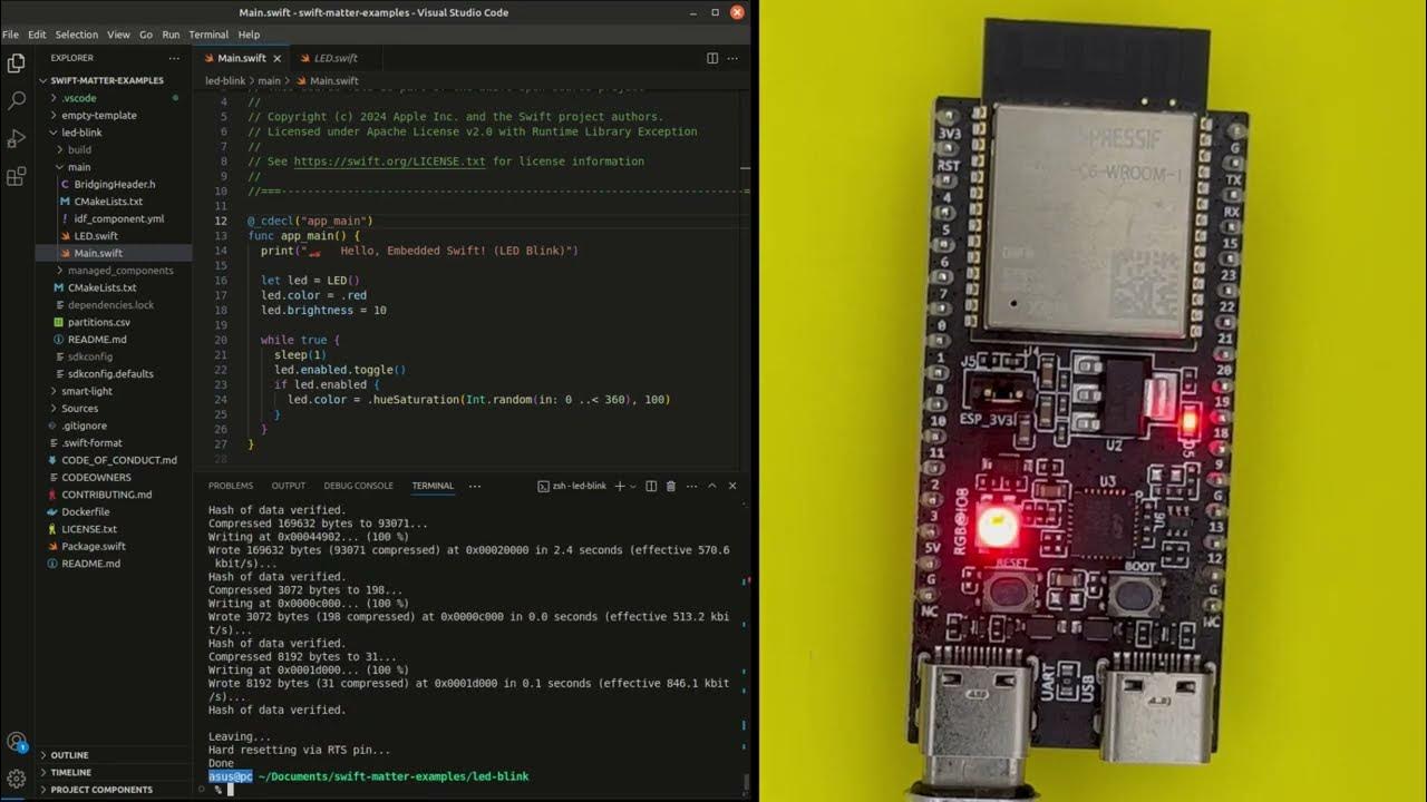 Apple joins Embedded Systems: Swift on ESP32C6 - YouTube