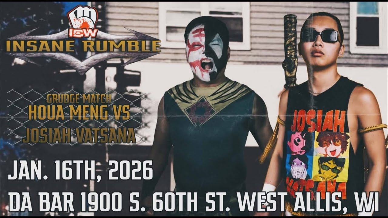 Josiah Vatsana vs Houa Meng 1/16/26 ICW Insane Rumble Da Bar - YouTube