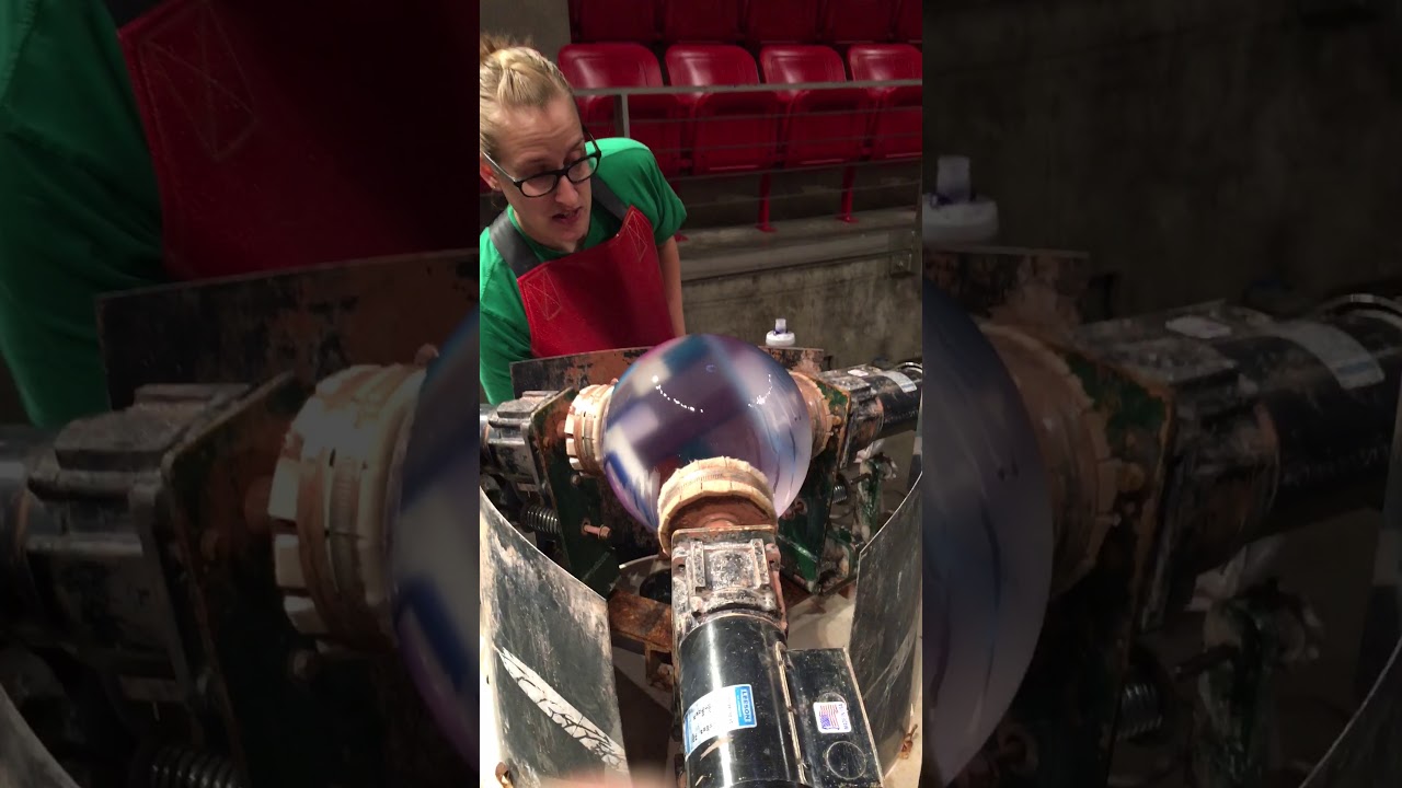 Glass artist Kristin Elliott uses amazing tool to polish a glass sphere ...