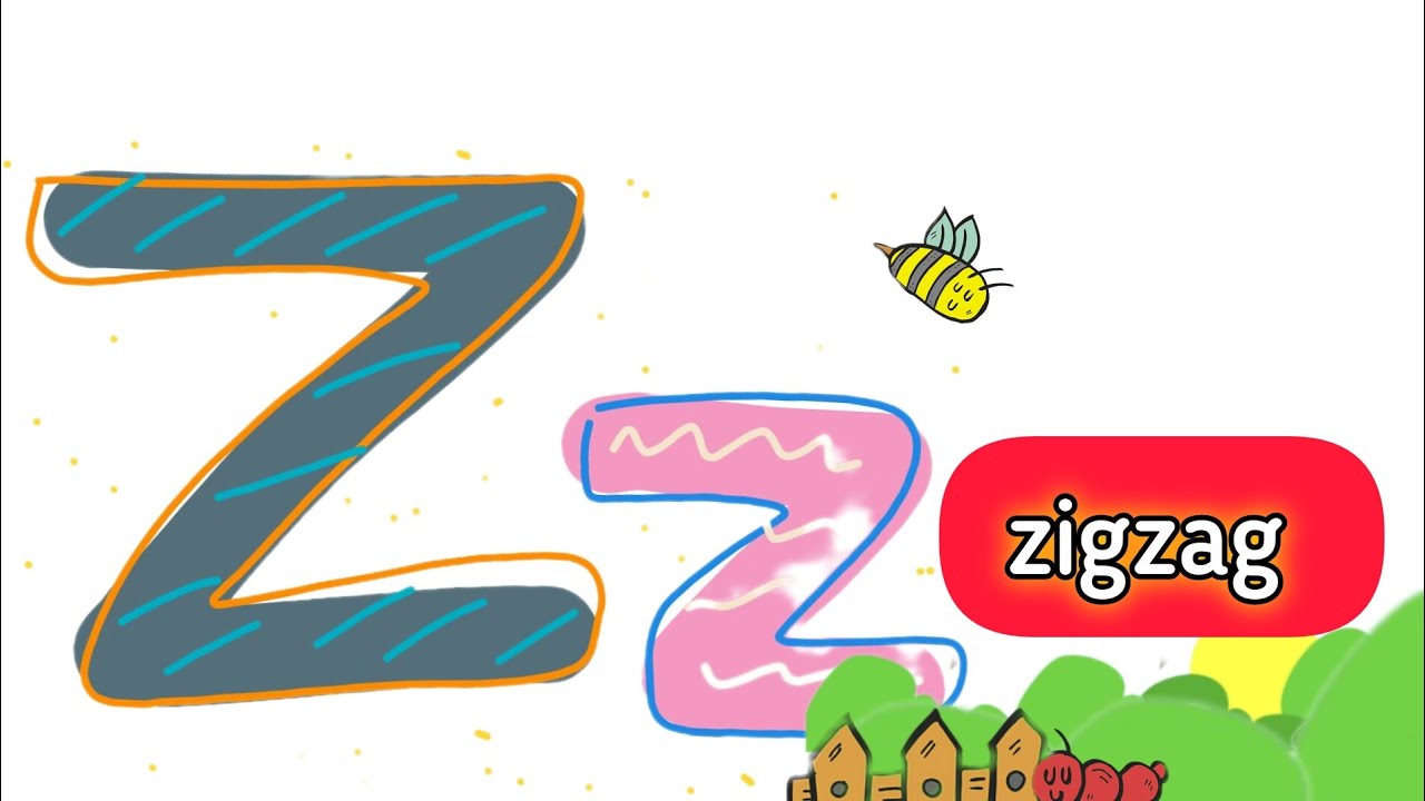 Z for Zigzag | Letter Z writing practice for kids | Drawing for kids | abc writing practice ...