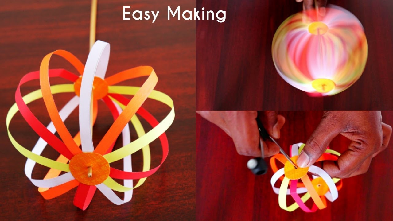 How To Make Paper Rainbow Spinning Ball | Origami Spin Toy | Make7 ...