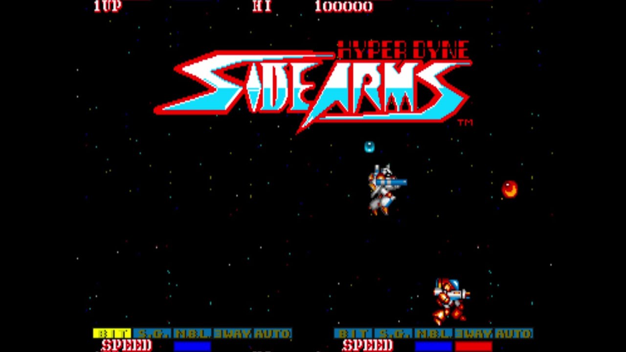 PC엔진용 사이드암즈 원코인 pc engine Side Arms Hyper Dyne Side Arms サイドアーム - YouTube