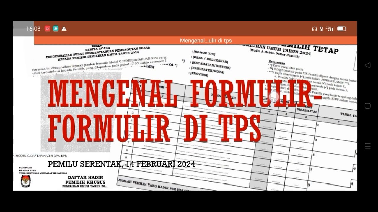 Mengenal Formulir Formulir di TPS | BIMTEK KPPS - YouTube
